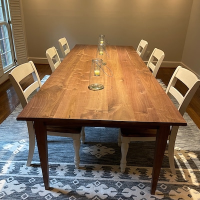 Black Walnut Dining Table, Large Walnut Farmhouse Table, Solid Walnut ...