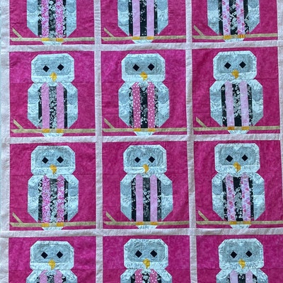 Winter Owl Quilt Block Pattern Bird Animal PDF Includes Instructions ...