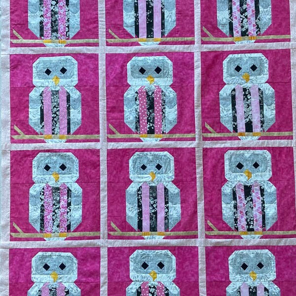 Winter Owl Quilt Block Pattern Bird Animal PDF - Includes Instructions ...