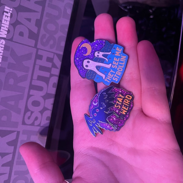 Mothman Stay Weird Enamel Pin // Cryptid Art, Lapel Pin, Merch, Accessories, Cryptozoology ...