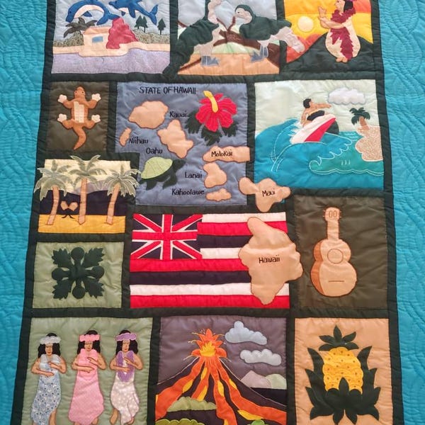 Hawaiian Quilts 100% Hand Quilted/hand Appliqued Full/queen Bedspread ...