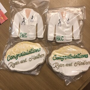 24 White Doctors Lab Coat Personalized Decorated Cookies, Medical ...