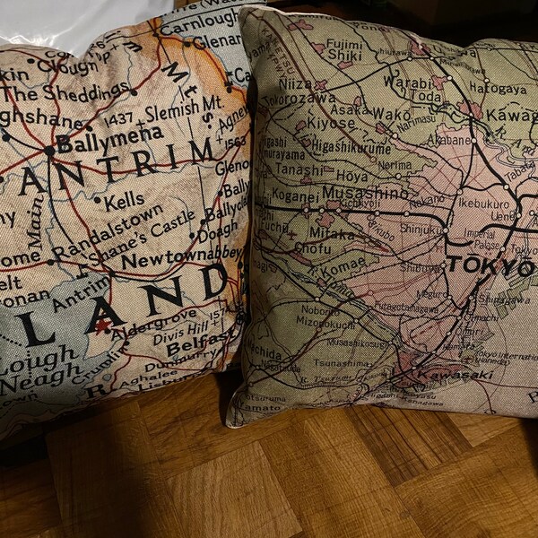 Custom Map Throw Pillow - Custom Map Pillow - Map Toss Pillow ...