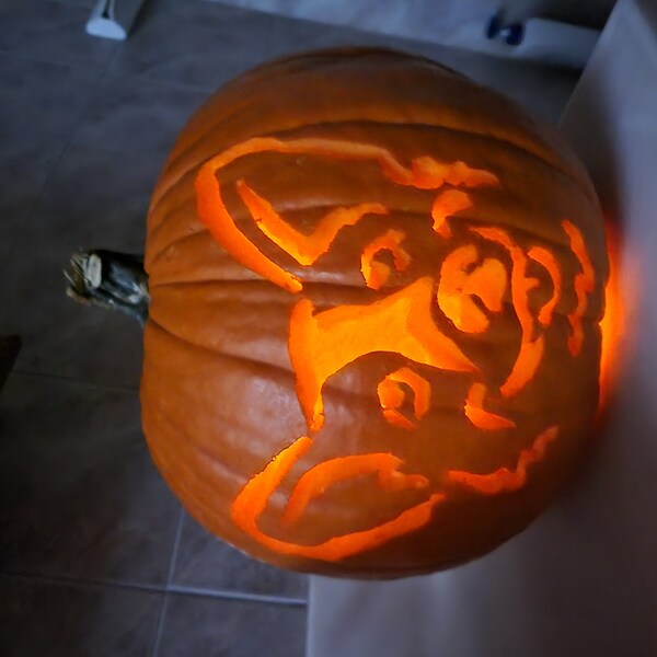 Triceratops Fossil Silhouette Printable Pumpkin Carving Pattern ...