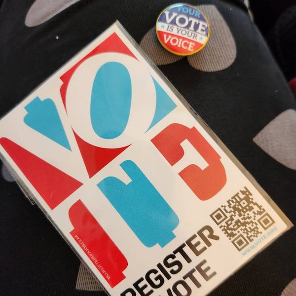 Register to Vote QR Code 3x4 Removable Bumper Sticker FREE Shipping ...