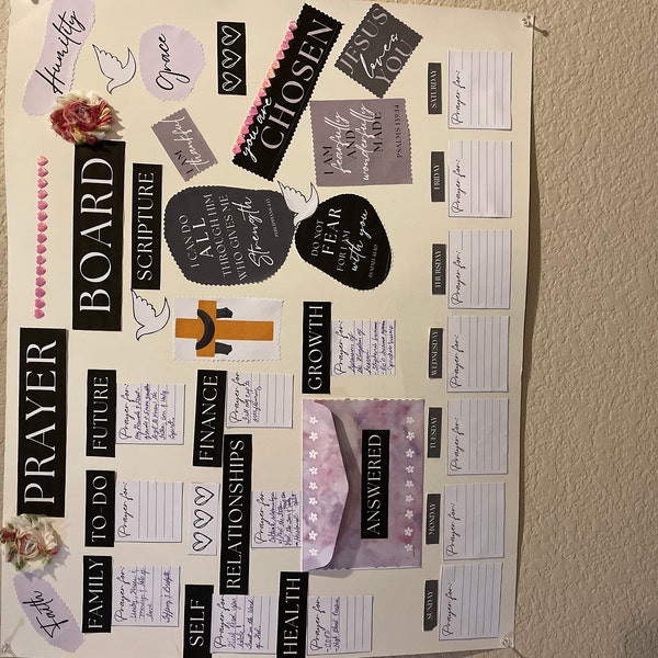 Prayer Board Starter Kit | Pink Prayer Board Template - Etsy