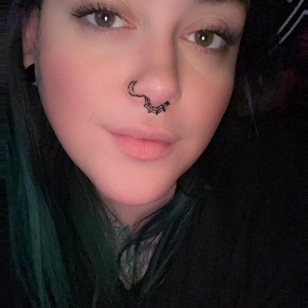 16G Spider Web Septum Ring Black Silver Clicker/cartilage/helix Earring ...