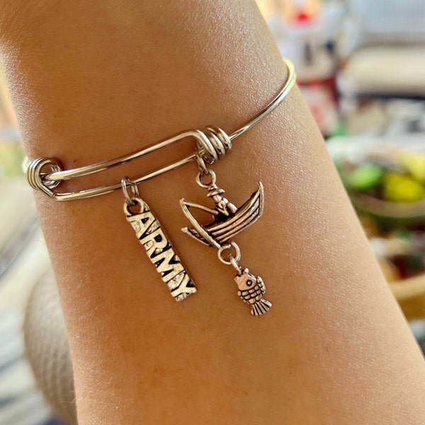 Custom Charm Bracelet Personalized Expandable Bangle Customize Your Own ...