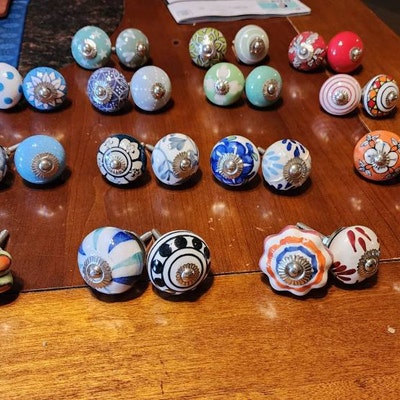 Multicolor Ceramic Hooks Handpainted Hooks Bathroom Hooks Decorative ...