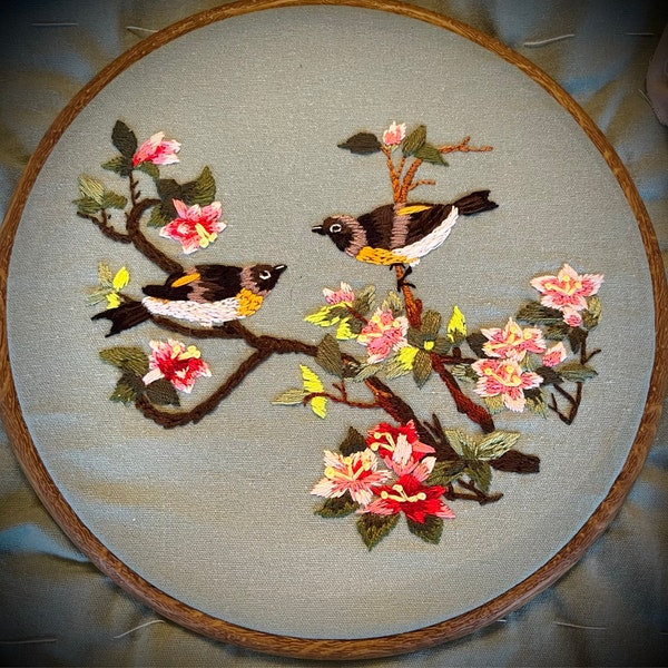 Beginner Chinese Style Hand Embroidery Kit, Flower and Birds Embroidery ...
