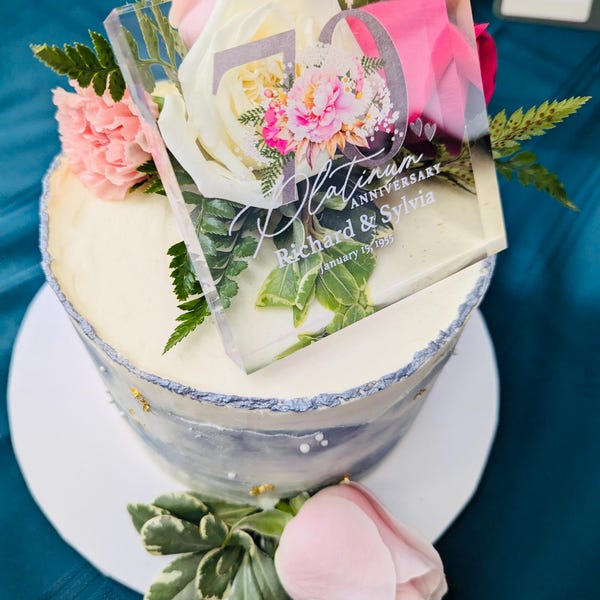 Golden Anniversary Cake Topper 50th Anniversary Cake Topper Round ...