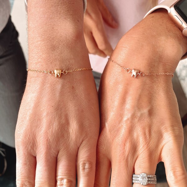 Silver Tooth Bracelet Gold Tooth Jewelry Rose Gold Tooth Charm.dental ...