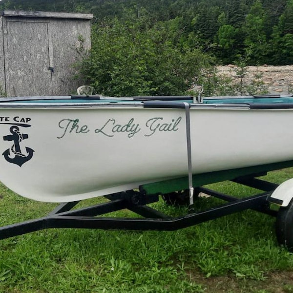 Custom Boat Name Decal, Rope Style Font Decal, Marine Stickers, Pontoon ...