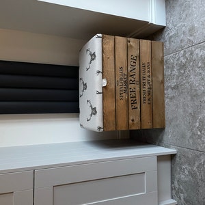 Large Wooden Storage Box With Fabric Upholstered Hinged Lid/seat - Etsy UK