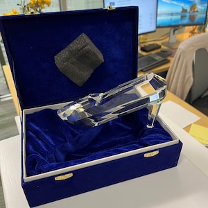 Custom Engraved Tidal Wave Art Glass Award, Glass Art Sculpture for ...