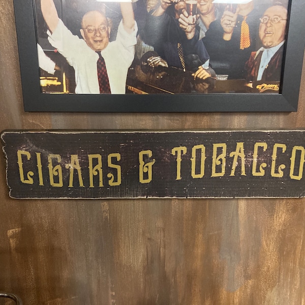 Cigars & Tobacco Wood Sign, Personalized Cigar Lover Gift, Custom ...