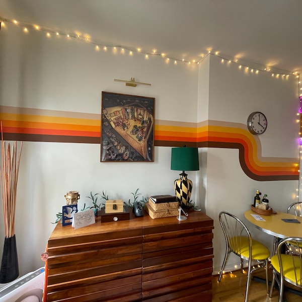 Retro Stripe Wall Decal / Retro Stripes / Stripes Wall Decal / Retro ...