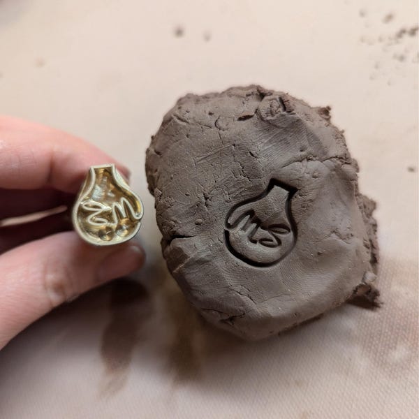 Ceramic Signature Stamp Logo, Polymer Clay Stamp, Custom 12 Mm Thick ...