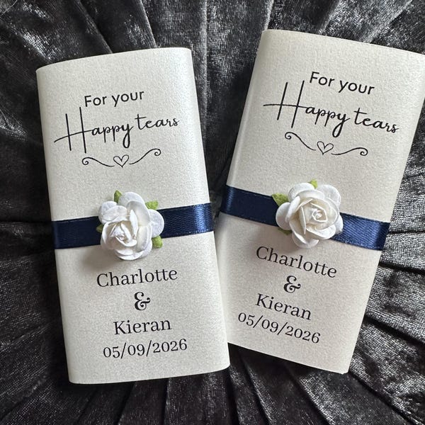For Happy Tears, Personalized Wedding Tissues - No Ugly Tears - Wedding ...