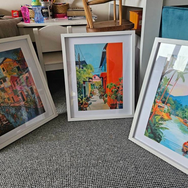Set of 3 Brighton Poster, UK Poster, Seaside Poster, Beach Poster ...