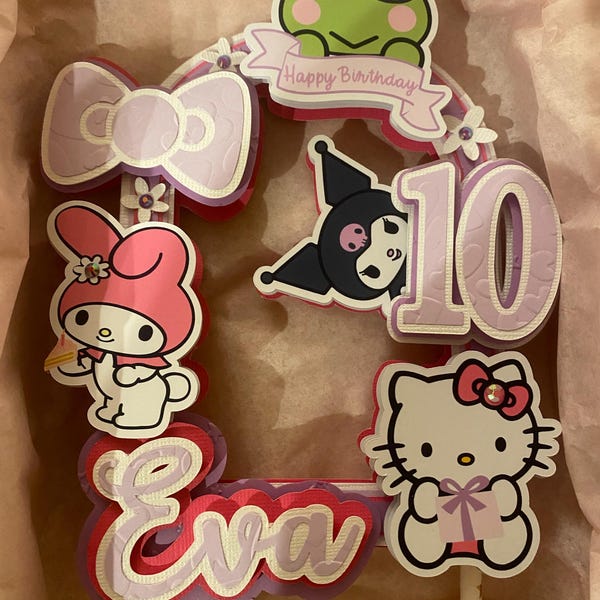 Custom Kitty and Friends Cupcake Toppers - Etsy