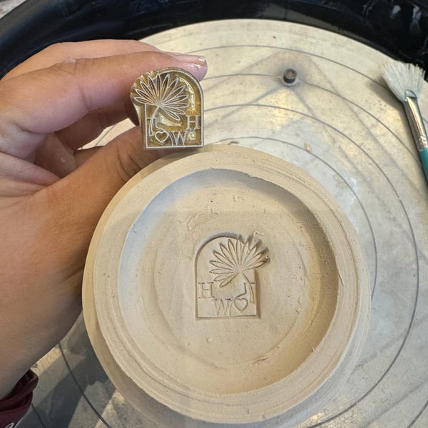 Personalized Pottery Stamp, Custom Ceramic Brass Stamp, Initial Clay ...