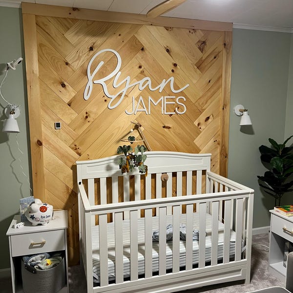 Custom Wood Baby Name Sign Letter Wall Art Kids Room Art Wall Art for ...
