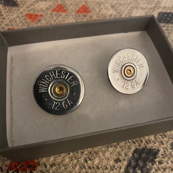 Shotgun Cuff Links / 12 Gauge / Winchester Nickel Shotgun Silver Cuff ...