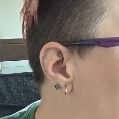 HELIX Long Helix Cartilage Earring Curved Helix Jewelry Helix Earring ...