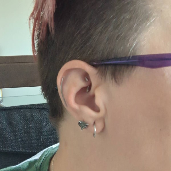 HELIX - Long Helix Cartilage Earring - Curved Helix Jewelry - Helix ...