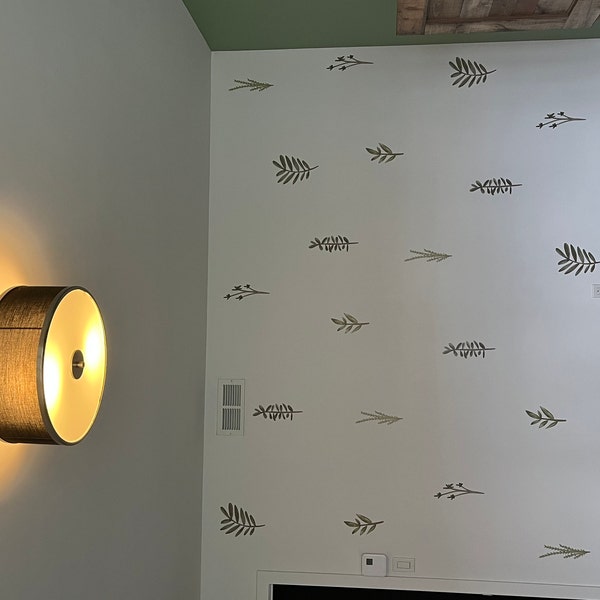 Neutral and Muted Leaves Removable Wall Decals / Branch Decals / Leaves ...