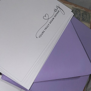 Folded Note Cards With Monogram and Name Personalized Fold | Etsy