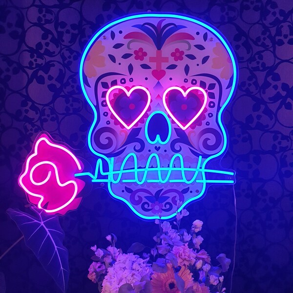 Skull Neon Sign ,custom Neon Light - Etsy