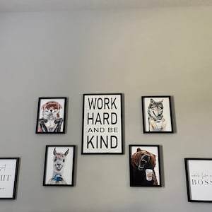 Work Hard Be Kind Wood Sign Farmhouse Decor Inspirational Wall - Etsy