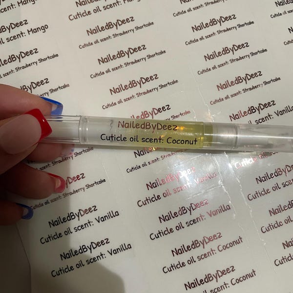 60 (1.75x0.66") Clear Foil Labels Personalized Cuticle Pen, Lash ...