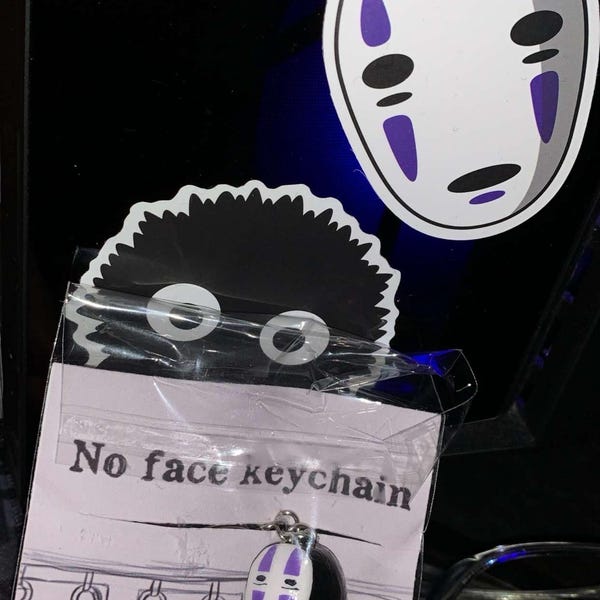 No Face Clay Keychain| Handmade Spirited Away |hand Painted| Studio ...