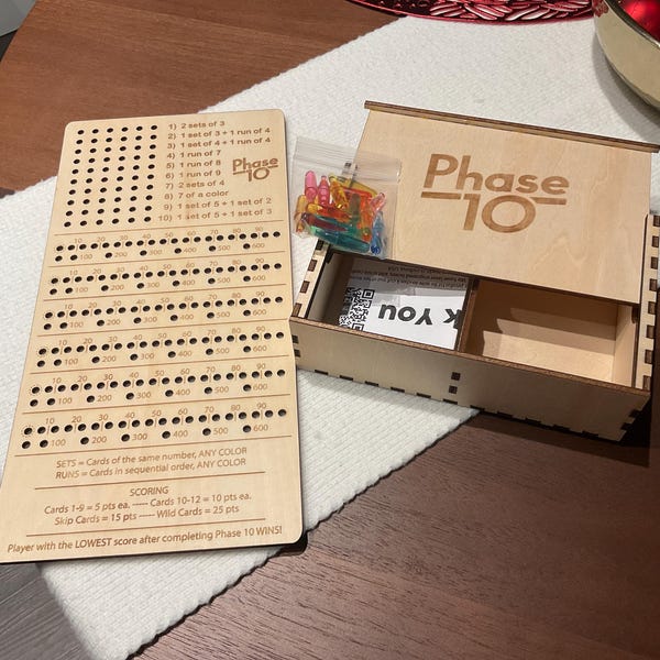Phase 10 Score Board LASER CUT FILES .ai, .eps, .pdf, .svg - Etsy