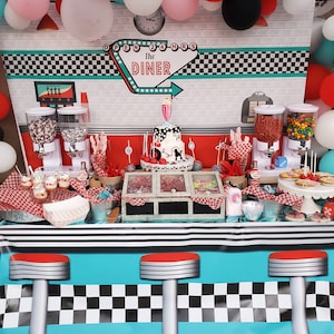 Retro 50's Diner Backdrop - Etsy
