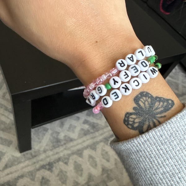 Princess Inspired Bead Bracelets | Beaded Name Letter Word Bracelet ...