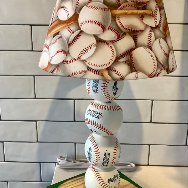 Baseball Lamp Shade. Bats and Balls. Shades Are 9.5" X 5" X 7" Tall - Etsy