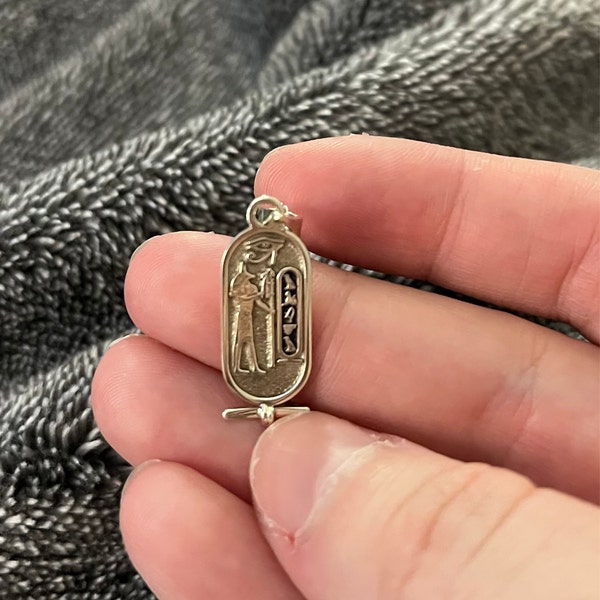 Egyptian Cartouche God Bastet Necklace, Hieroglyph Necklace Jewelry ...