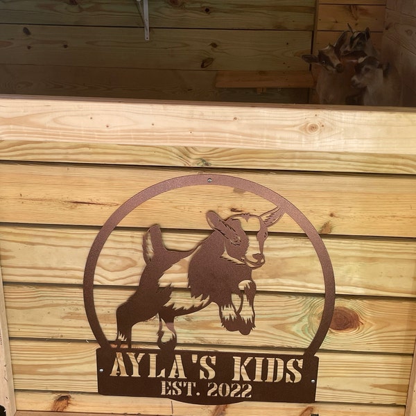 Custom Baby Goat Farm Sign ~ Metal Porch Sign | Metal Gate Sign | Farm ...