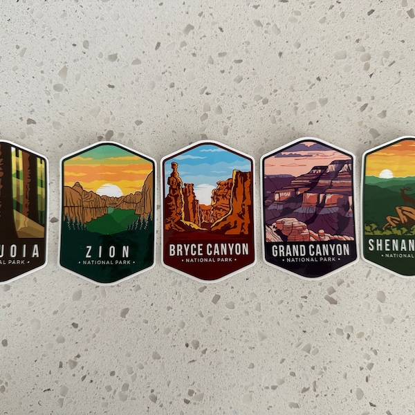 National Park Stickers: Waterproof Adventure Decals - Etsy