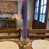 Roman Ribbed Candle, Soy & Beeswax Candle, Unscented Candles, Home ...