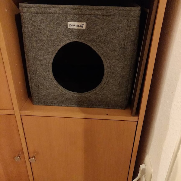 Felt Cat Cave Fits Into Ikea Expedit and Kallax, Felt Cat Cube, Cat Bed ...