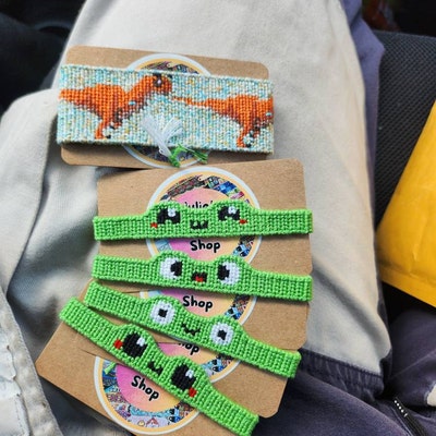 Frog Friendship Bracelets Handmade Handcrafted Knotted Braided Woven ...