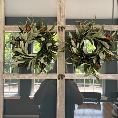 Olive Leaf Wreath, Olive Wedding Wreath, Farmhouse Olive Decor, Olive ...