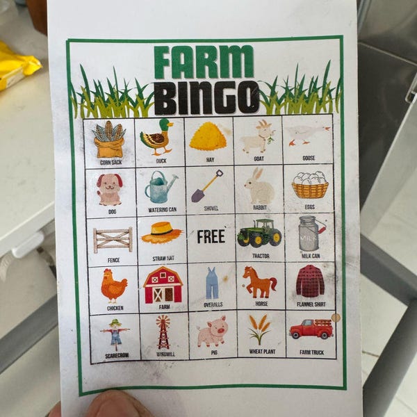 Farm Bingo, 50 Printable Farm Bingo Cards, Barnyard Bingo, Farm Party ...