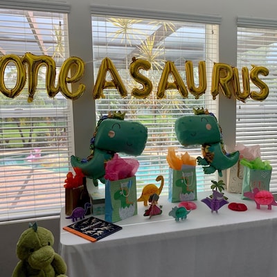 Oneasaurus Balloon Banner Dinosaur 1st Birthday Dino Decor Dinosaur ...