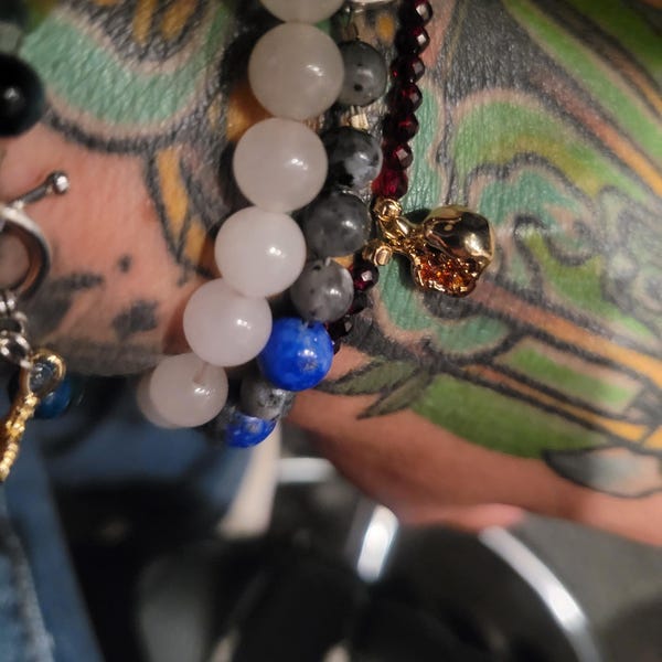 Hekate Prayer Beads With Hekate's Wheel, Snake and Skeleton Key, Rosary ...